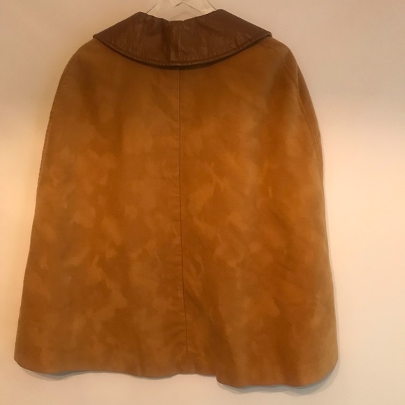 Vintage | Jackets & Coats | Vintage Tan Faux Suede Leather Cape Jacket ...